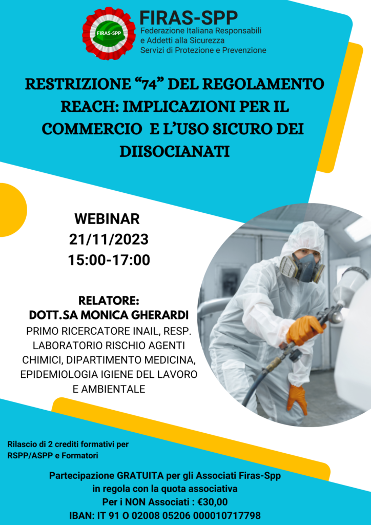 21.11.2023_ Webinar: " Restrizione "74" del Regolamento REACH: implicazioni per il commercio e l ...